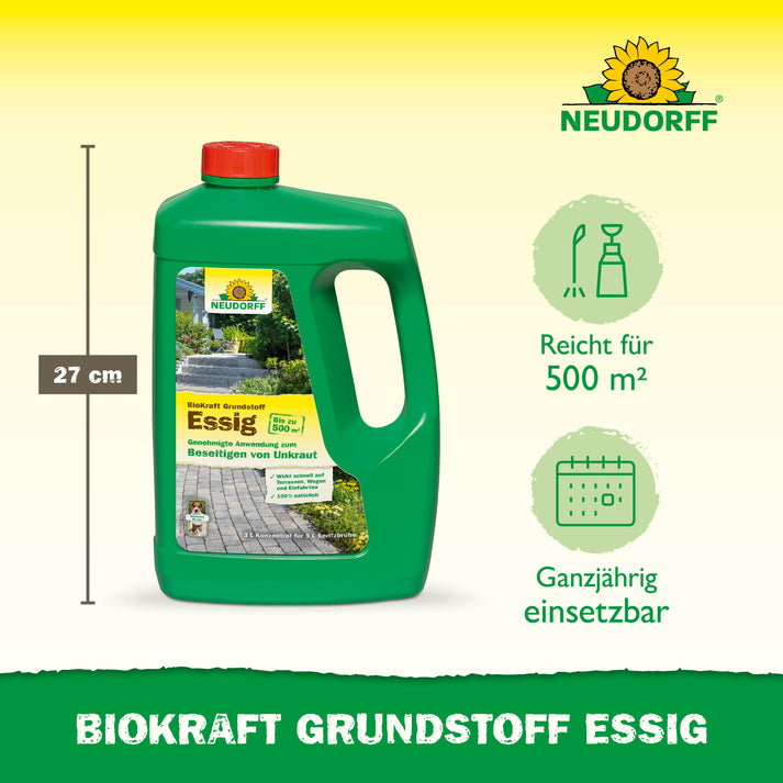 Unkraut entfernen mit Neudorff BioKraft Grundstoff Essig (Konzentrat ...